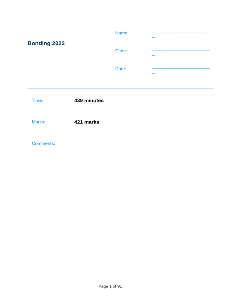 Chemistry Exam: Bonding & Periodicity | PDF | Chemical Bond | Ion