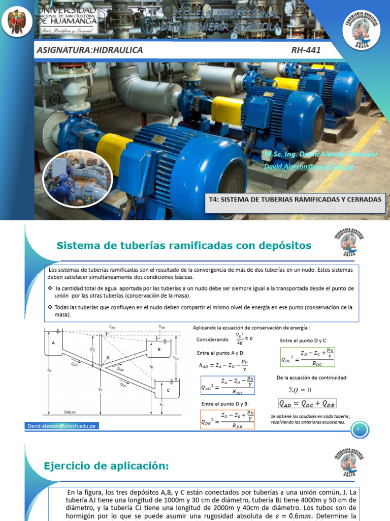 Análisis de Sistemas de Tuberías Ramificadas | PDF | Ecuaciones ...