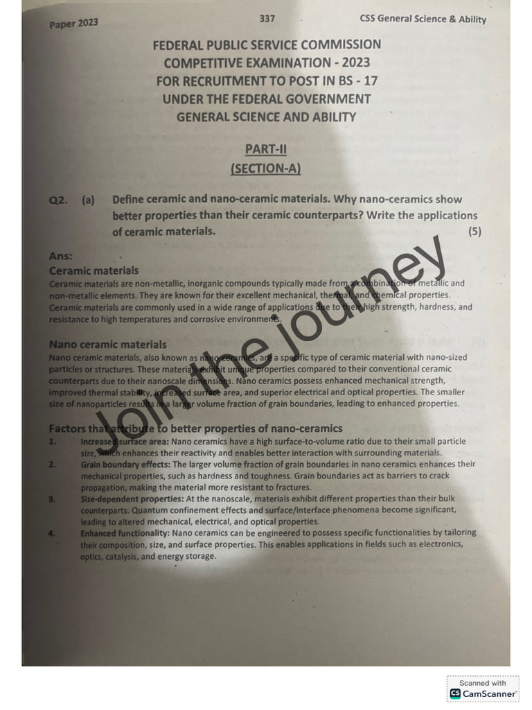 GS4&A Css Solved Past Paper (2023) Join The Jour | PDF