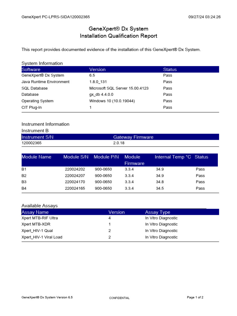 Installation Qualification 2024.09.27 03.24.26 | PDF | System Software | Computing Platforms