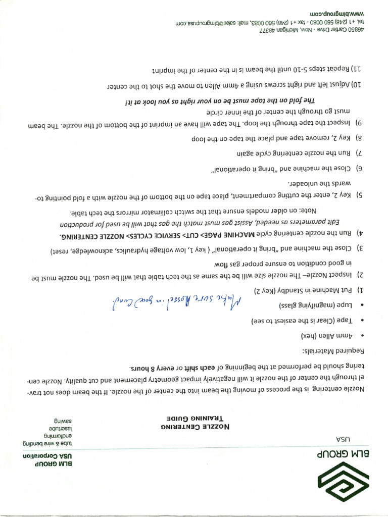 LT8.2 Nozzle Centering | PDF