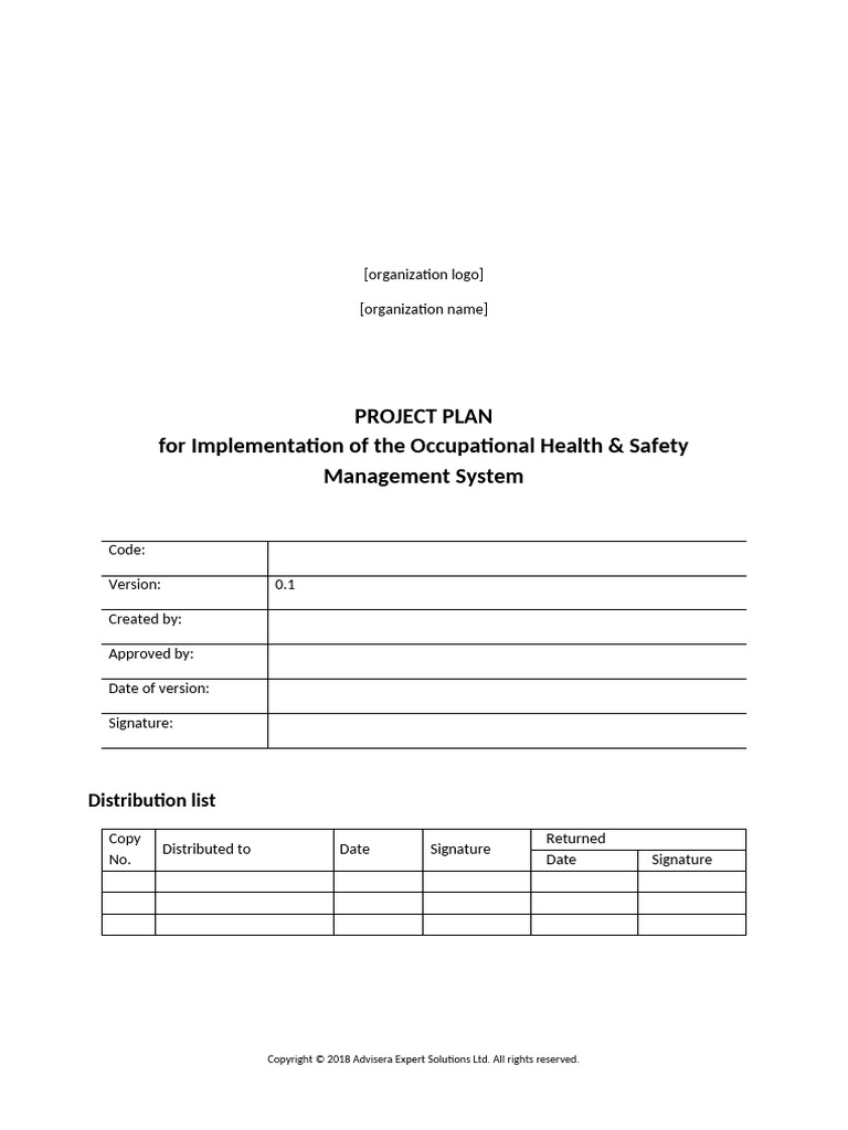 Project Plan ISO 45001 Implementation en | PDF | Hazards | Audit