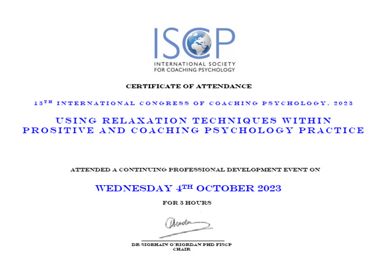ISCP CPD Masterclass - Weds 4th Oct | PDF