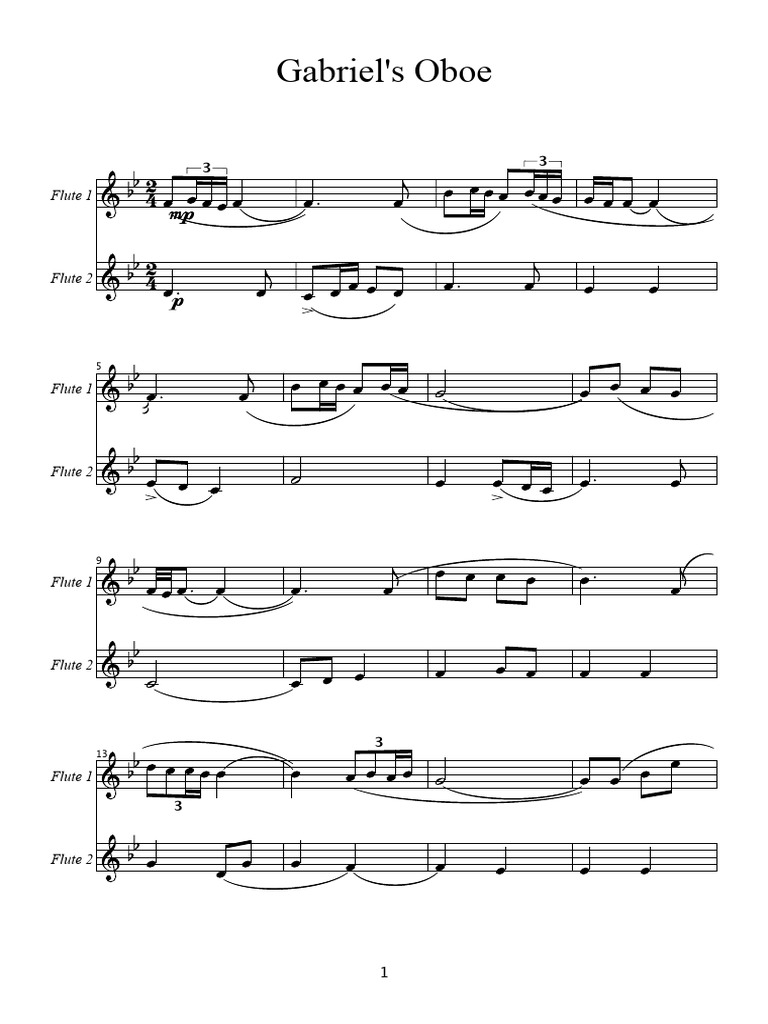 Gabriel's Oboe Sheet Music | PDF