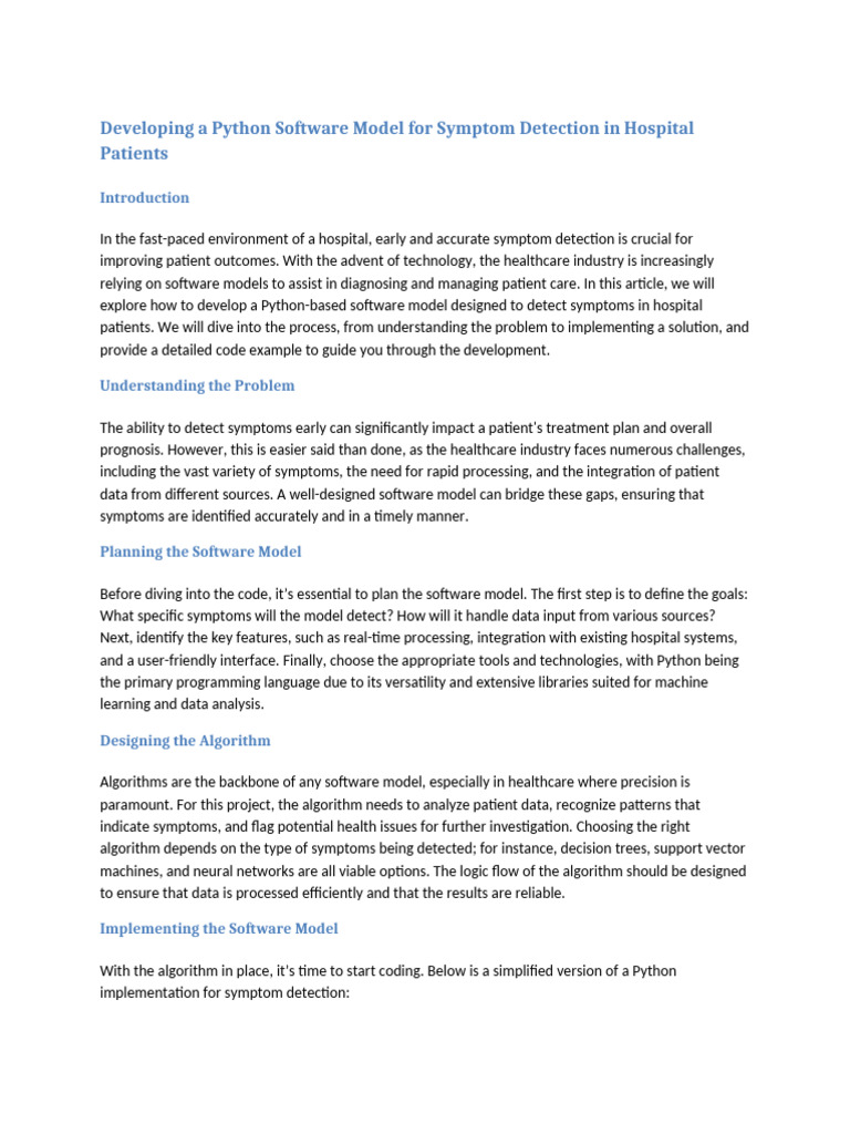 Python Model | PDF | Personalized Medicine | Machine Learning