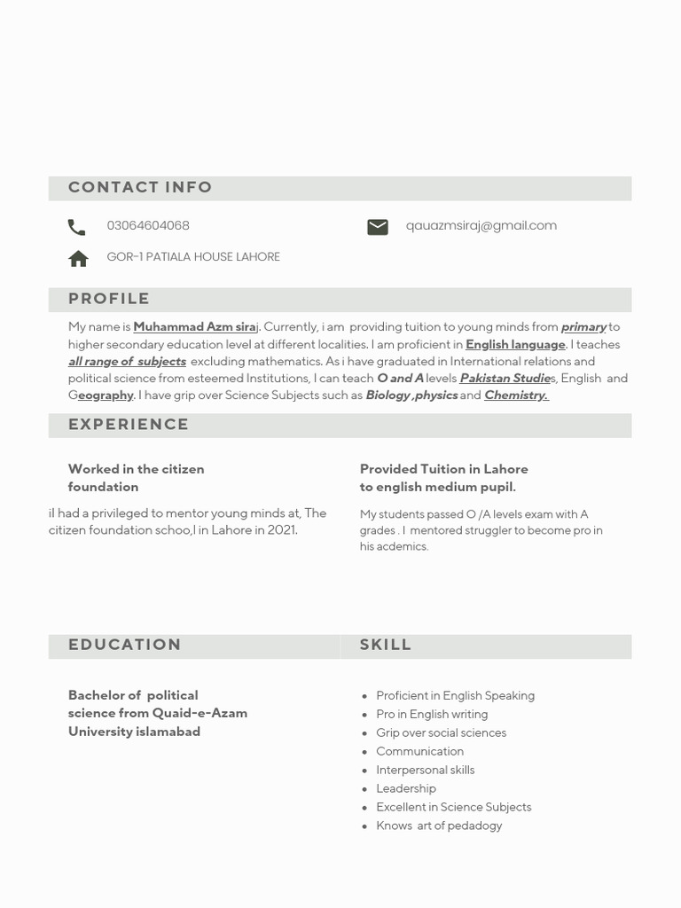 Black and White Minimalist Professional Resume A4 | PDF
