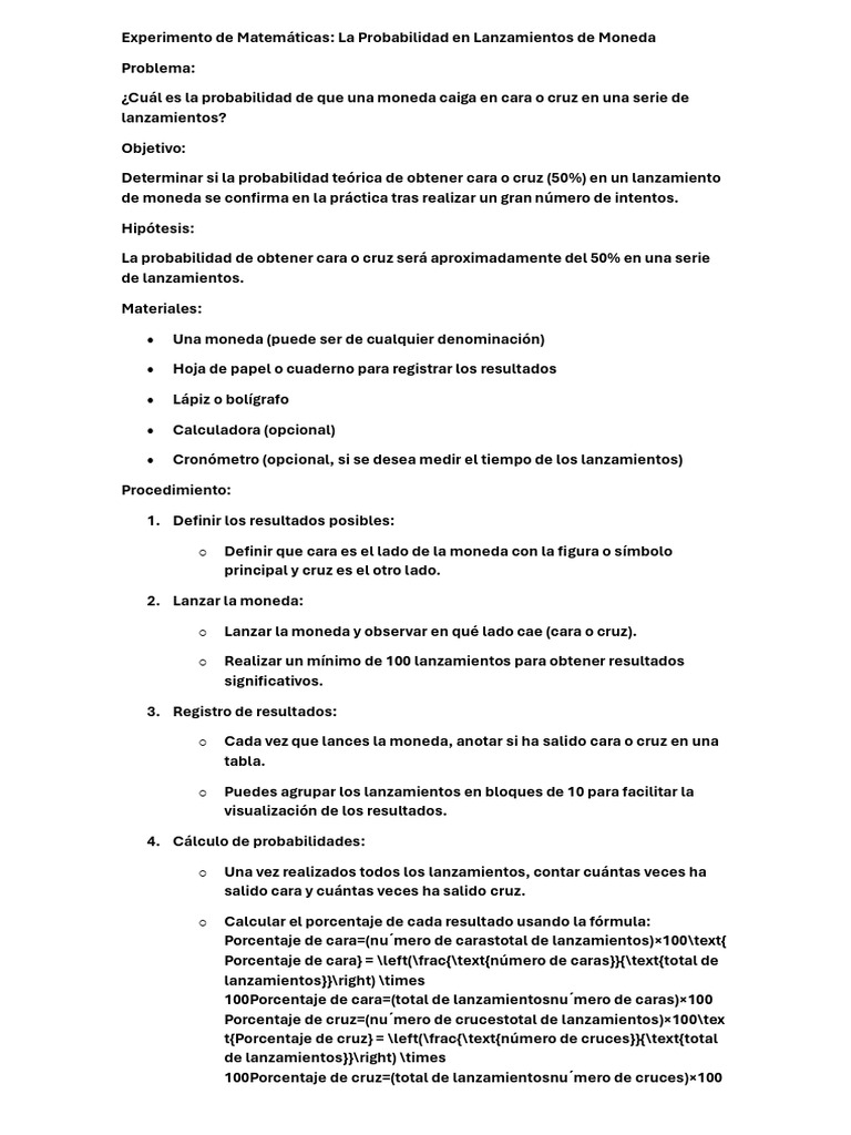 Experimento #4 Matematicas | PDF | Probabilidad | Teoría