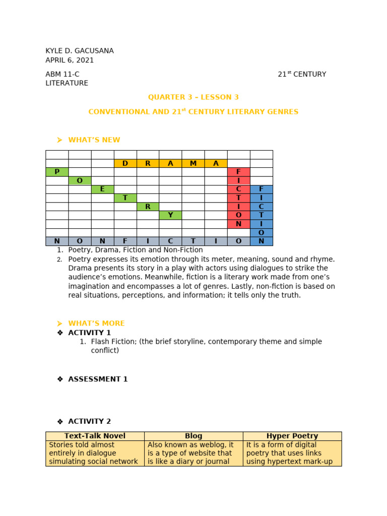 21st LIT MOD2 (ANS) | PDF | Novels | Manga