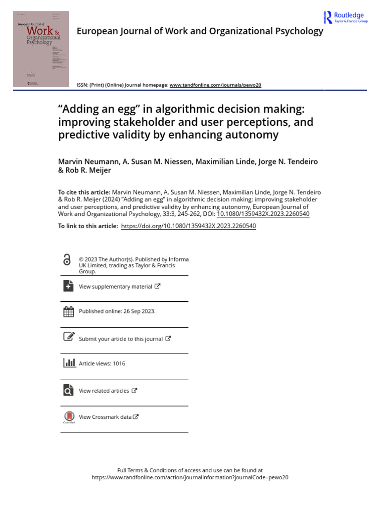 Adding An Egg in Algorithmic Decision Making Improving Stakeholder and User Perceptions and ...