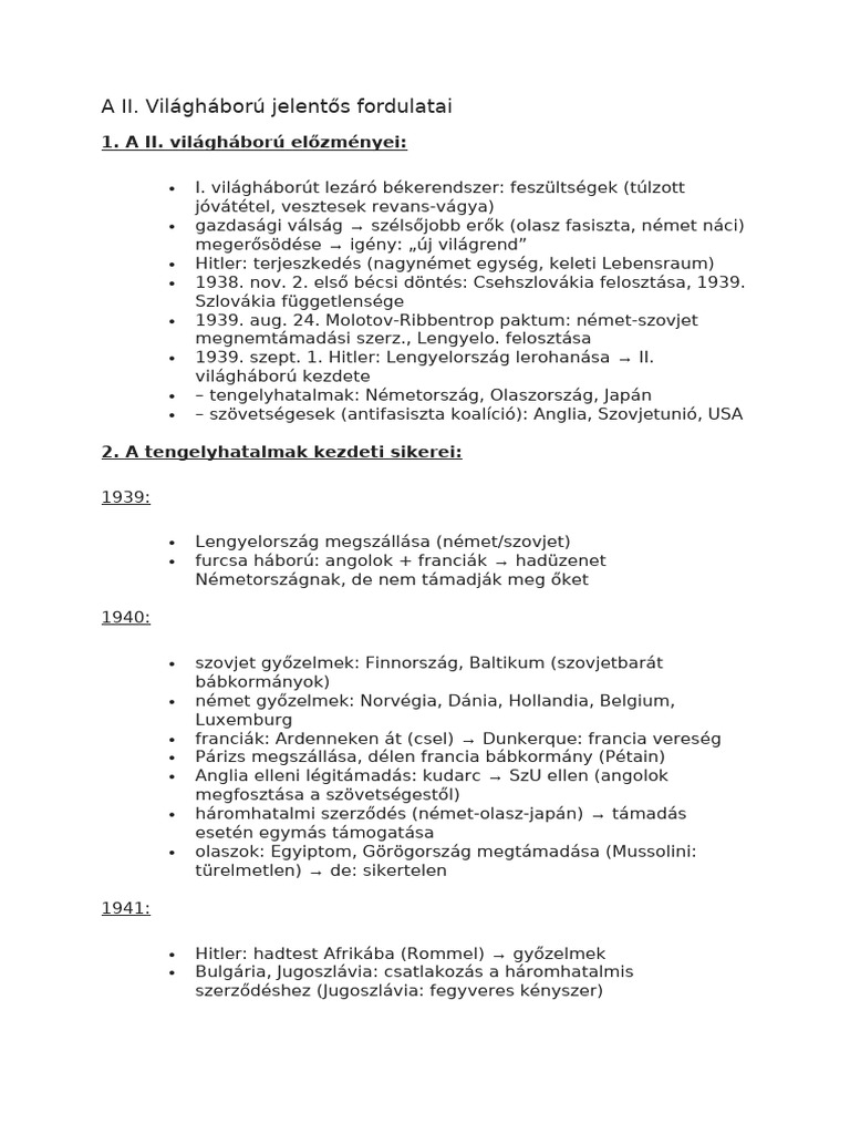 A II. Világháború | PDF