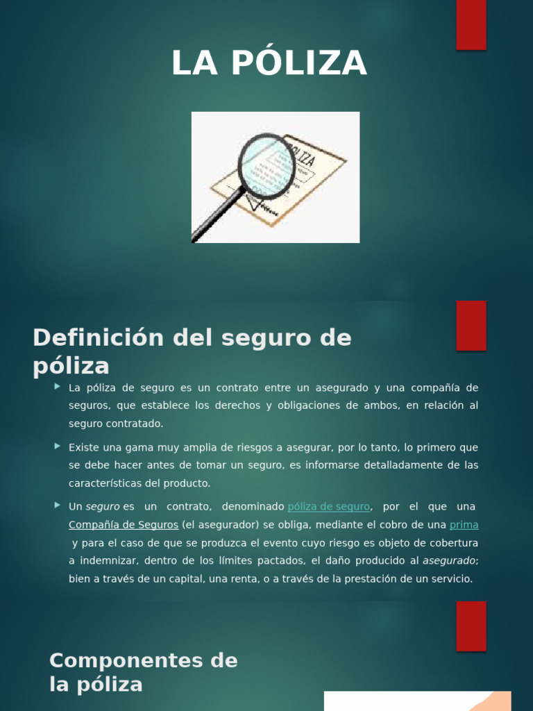 Tipos y Componentes de Pólizas de Seguro | PDF | Póliza de seguros | Seguro