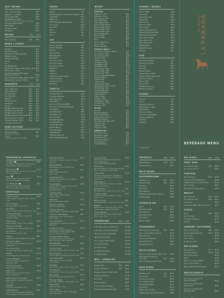 LP Drinks-Menu March24 Web | PDF | Lime (Fruit)