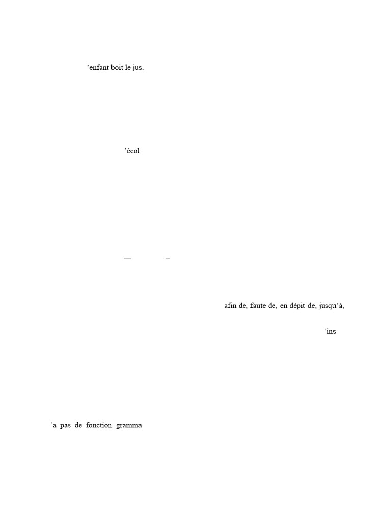 Grammaire : Pronoms, Prépositions et Conjonctions | PDF | Complément d ...