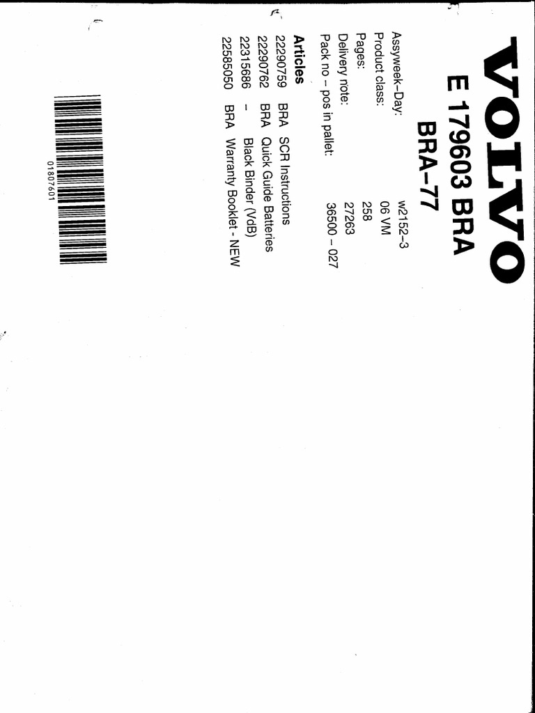 Manual Volvo VM 270 City | PDF