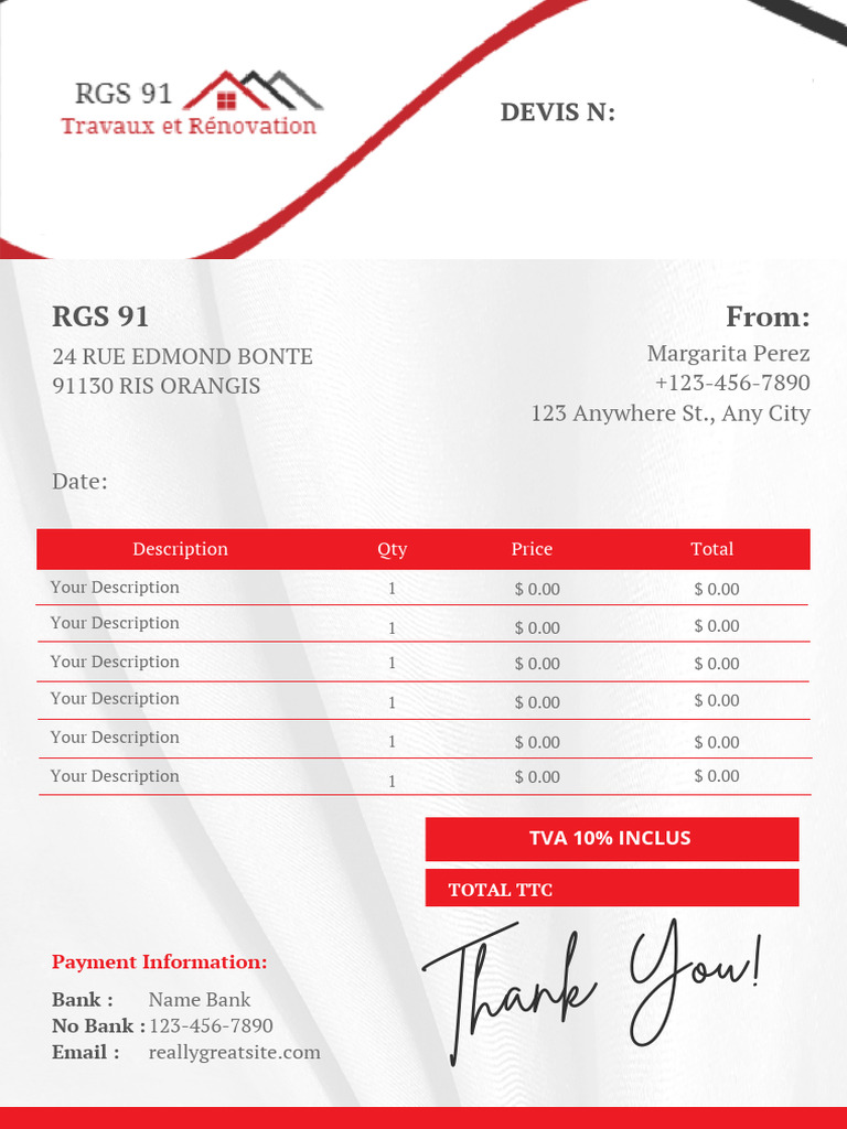 White and Red Modern Company Invoice | PDF