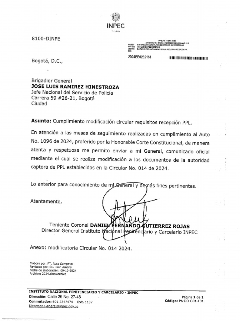 Circular 014 Inpec PDF | PDF