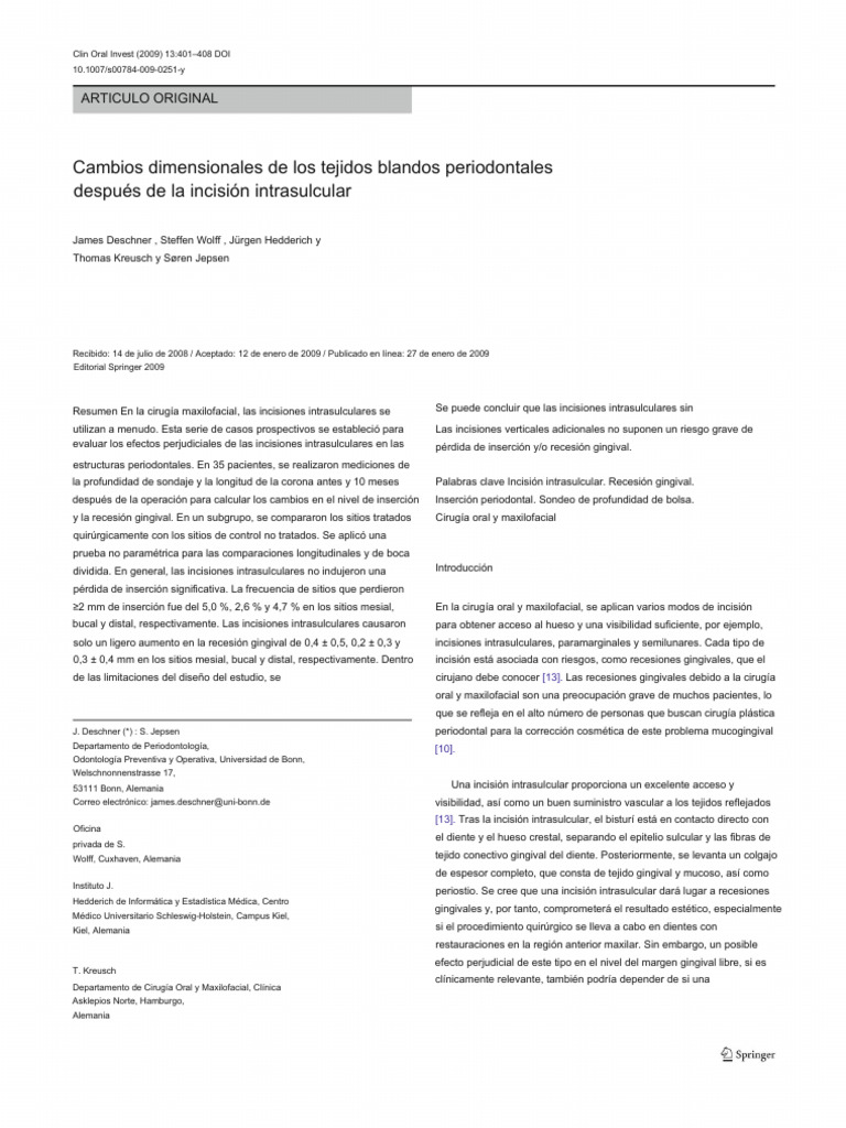 Dimensional Changes of Periodontal Soft Tissuesafter Intrasulcular ...