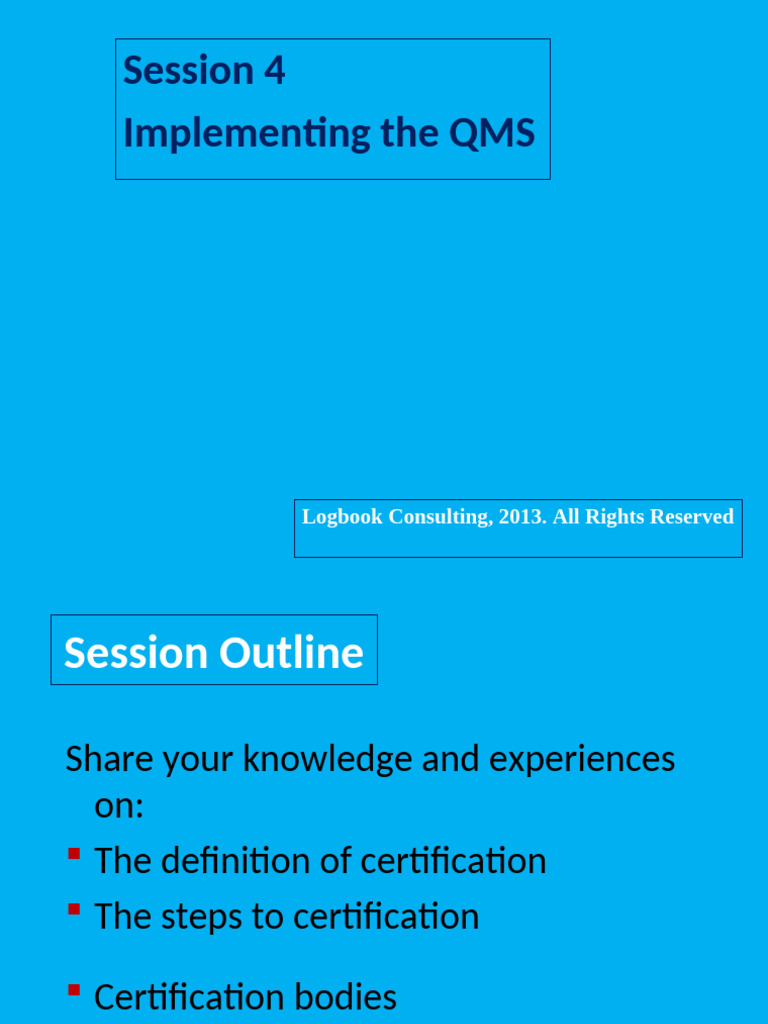Implementing The QMS | PDF | Audit | Quality Management System