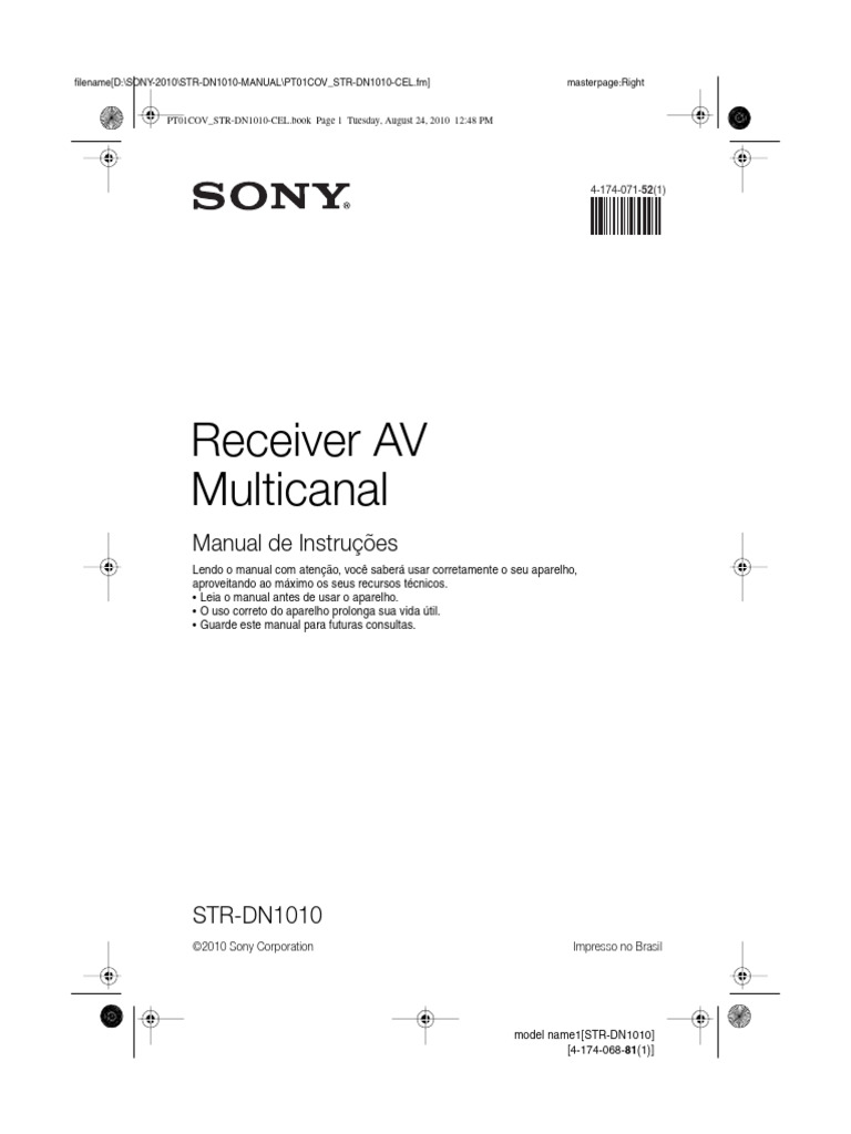 Manual Receiver Sony | PDF | HDMI | Rede de computadores
