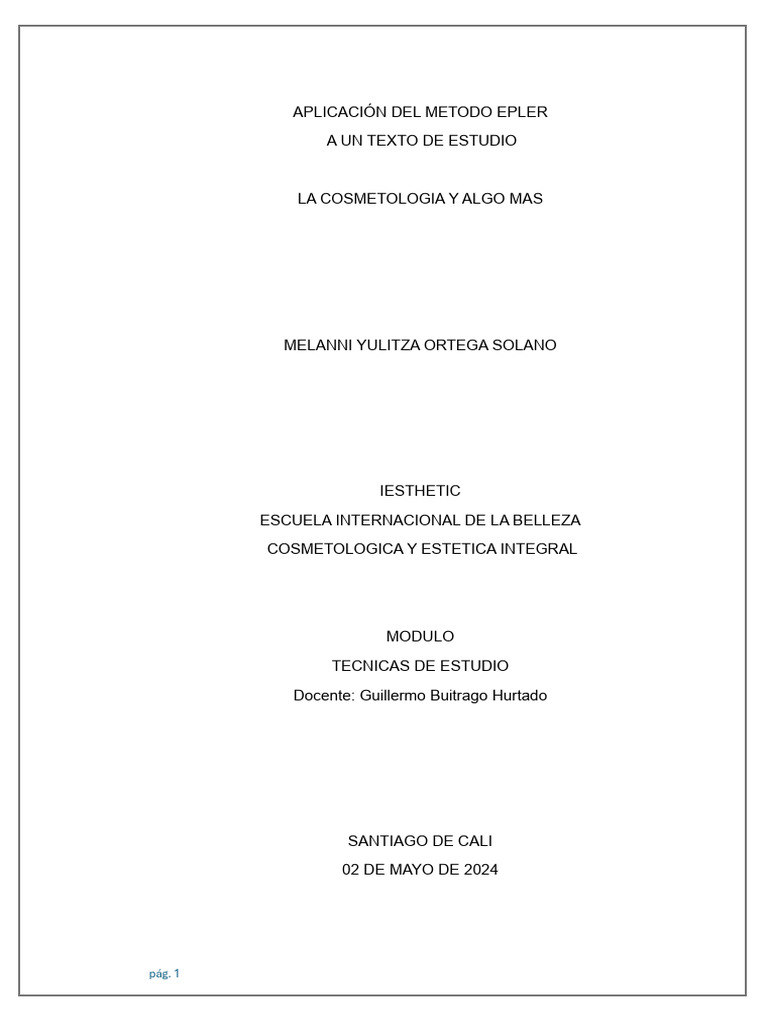 Tecnicas de Estudio M Epler | PDF | Aprendizaje | Cognición