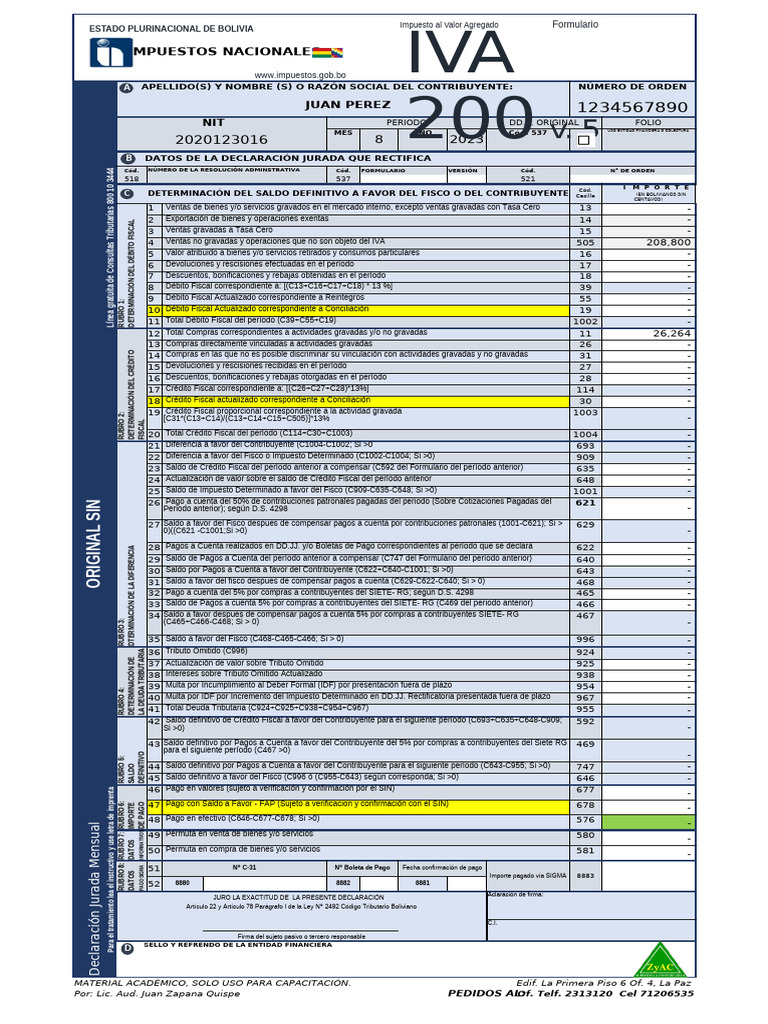 01 FORM 200. v5 | PDF | Impuesto al valor agregado | Impuestos