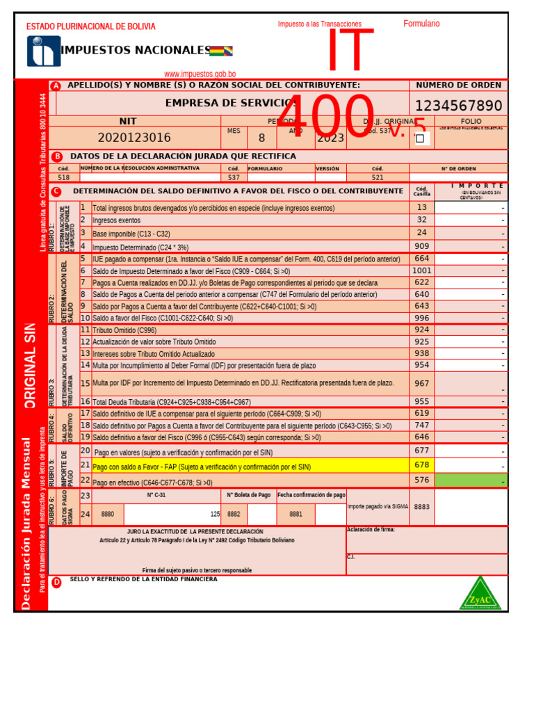 Declaración Jurada Tributaria | PDF | Impuestos | Finanzas del gobierno
