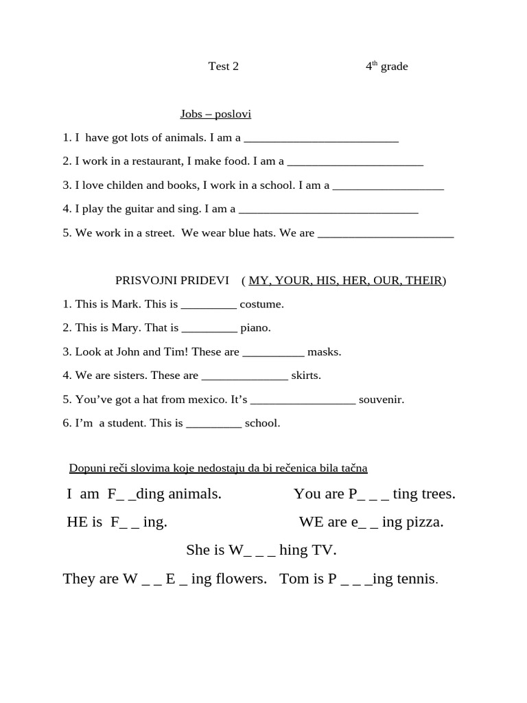 Test 2 4th Grade | PDF | Language Arts & Discipline | Wellness