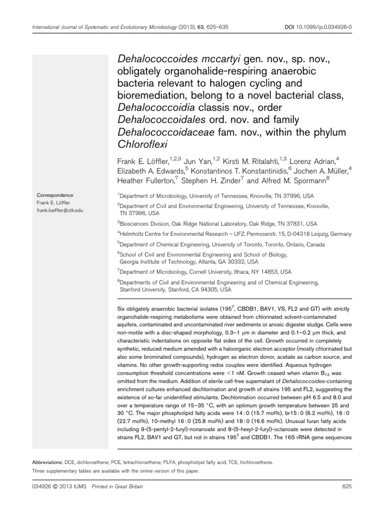 Dehalococcoides | PDF