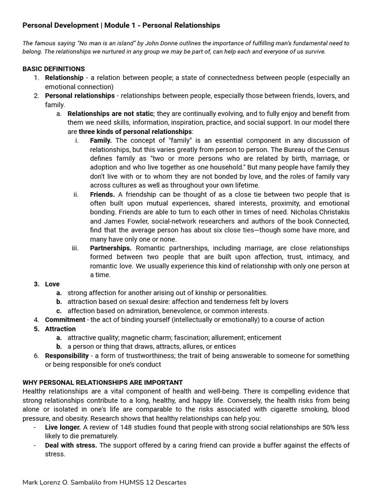 m1 - m3 Personal Development | PDF | Servant Leadership | Leadership