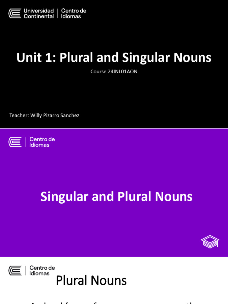 Course I Plural nouns | PDF