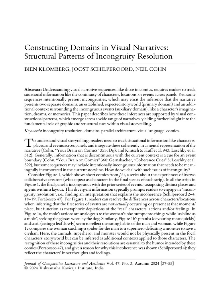 Incongruity Resolution in Visual Narratives | PDF | Narrative | Comics