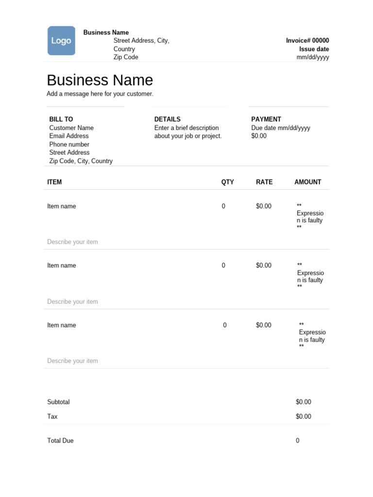 Invoice Format Template | PDF