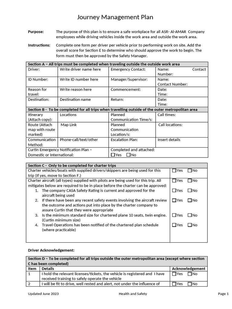 Journey Management Plan | PDF | Traffic | Transport