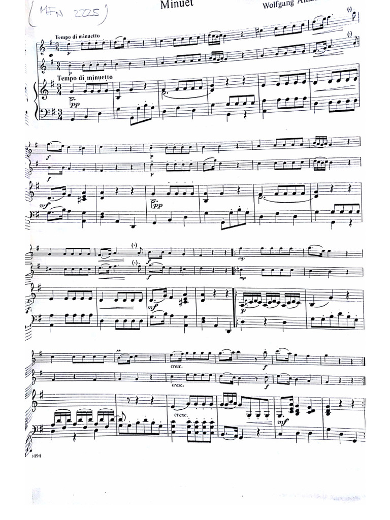 Menuet Mozart | PDF