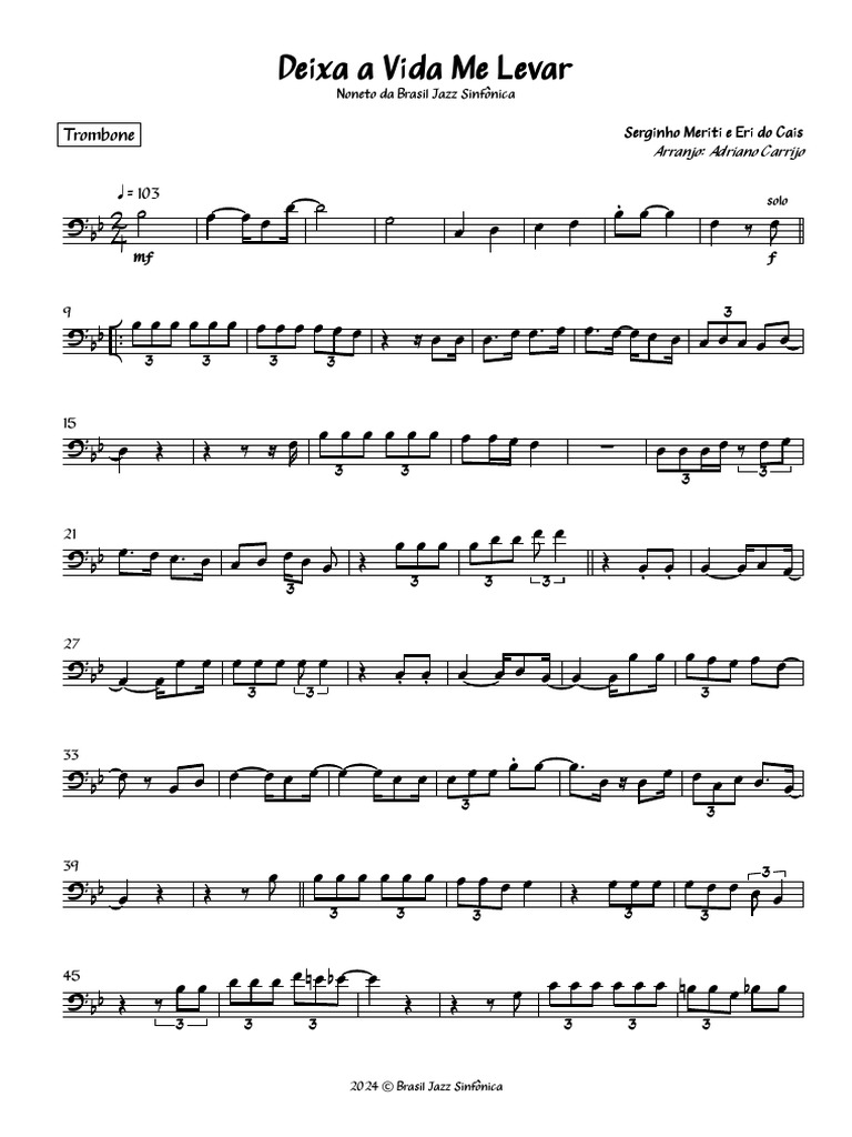 06 Deixa A Vida Me Levar - Trombone | PDF