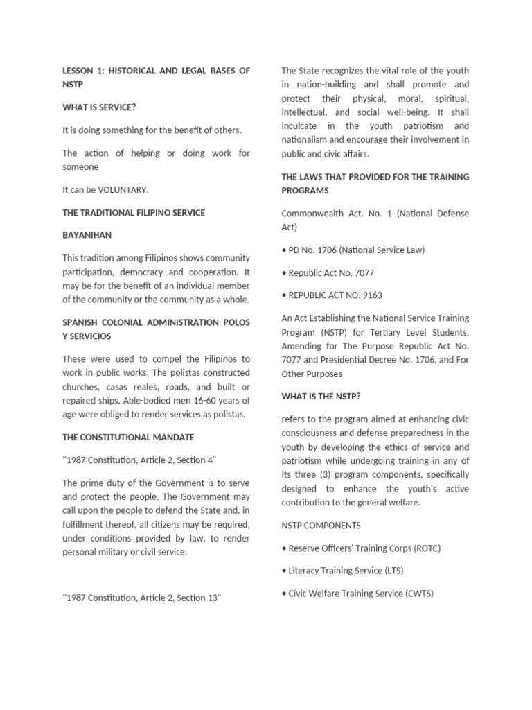 LESSON-1-5-NSTP_-HISTO-WPS-Office (1) | PDF | Human Rights | Search And ...