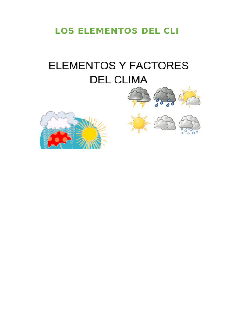 Los Elementos Del Clima | PDF | Clima | Agua