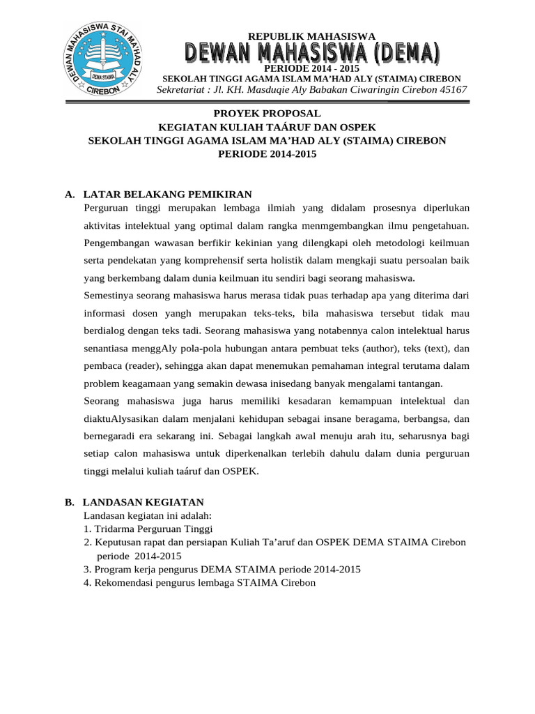 Proyek Proposal Ospek | PDF