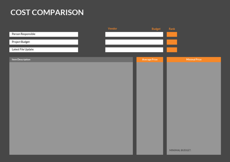 Cost Comparison Template TemplateLab.com | PDF