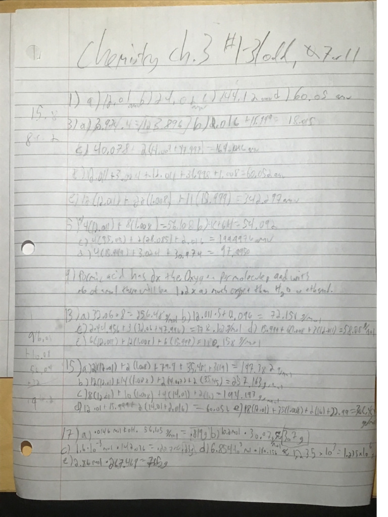 Chem Ch. 3 1-31 Odd | PDF