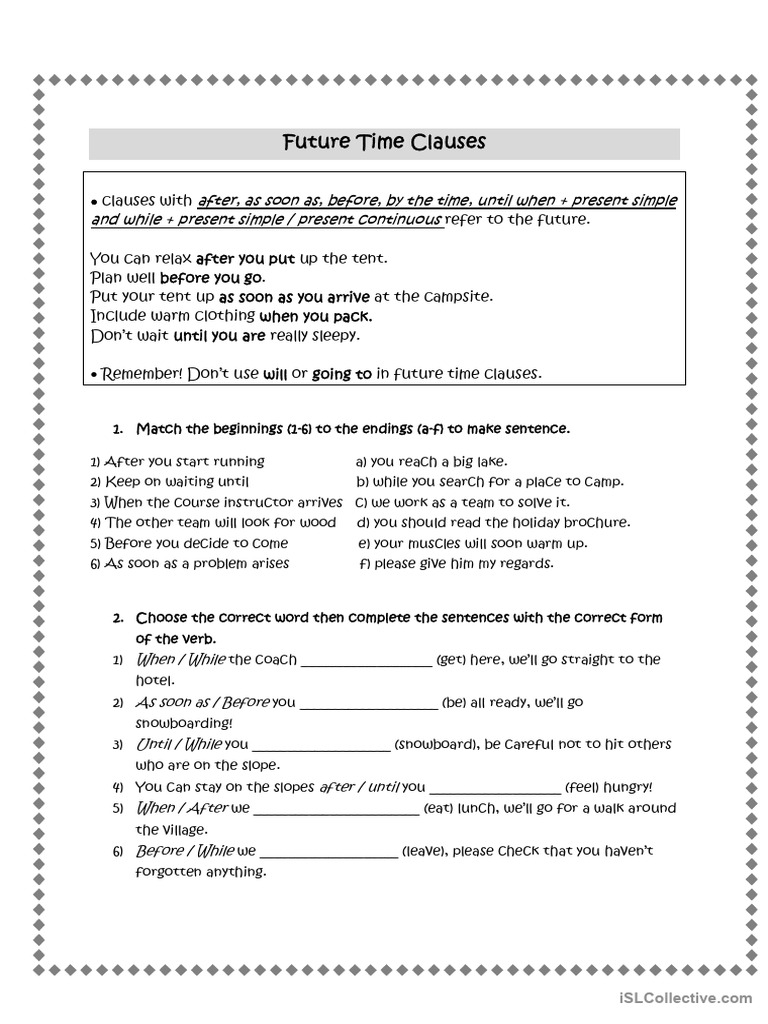 Future Time Clauses | PDF | Sharks