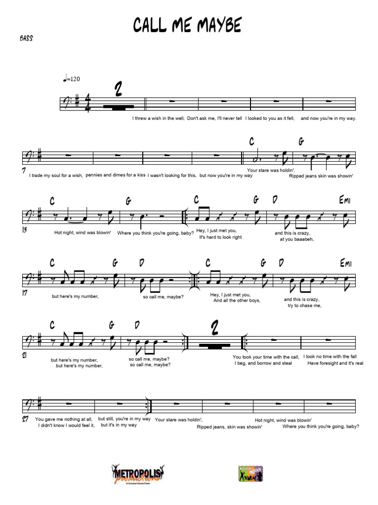 Call Me Maybe - Bass | PDF