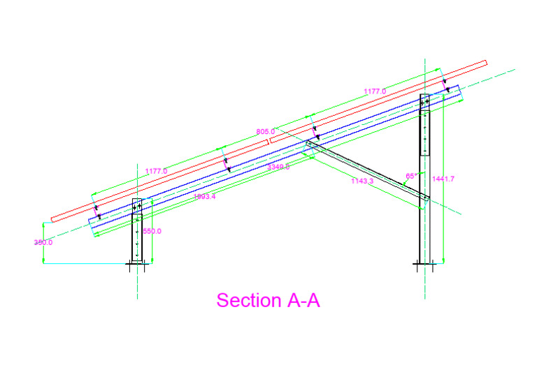 5x2 Table at 20 Degree SectionA-A Detail | PDF
