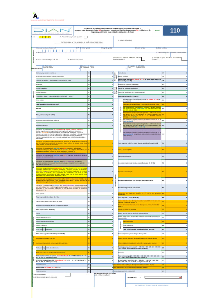 Formulario 110 | PDF | Contabilidad | Impuestos