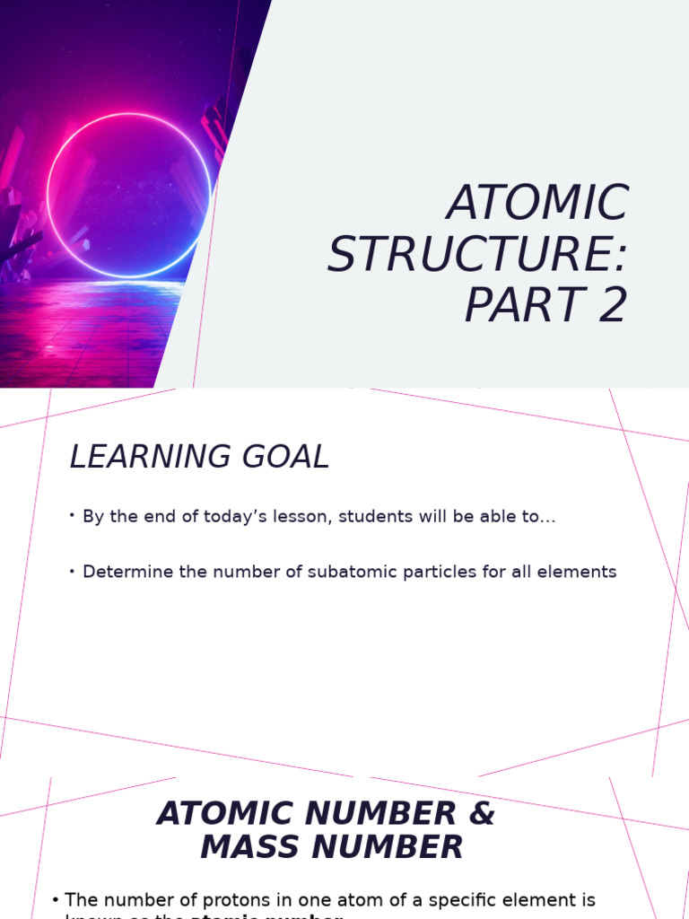 U1L5 1.2 Atomic Structure | PDF | Atoms | Proton