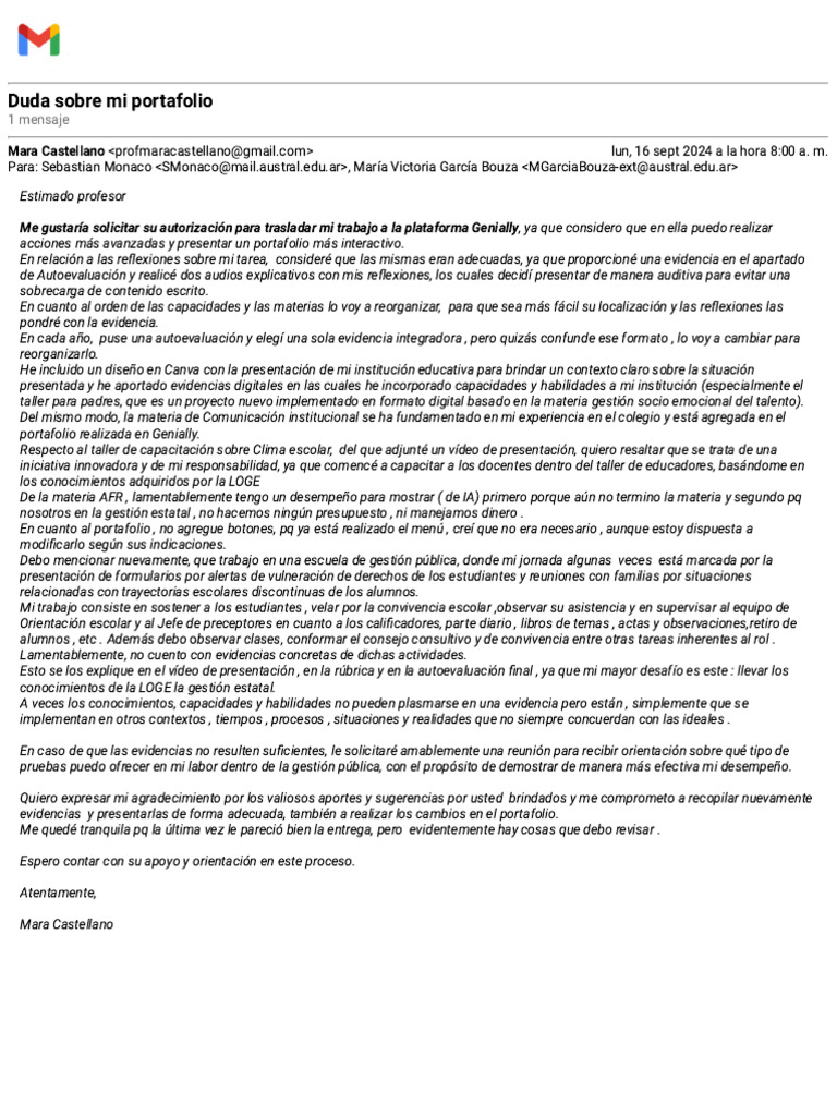 Gmail - Duda Sobre Mi Portafolio (1) | PDF Gmail - Duda Sobre Mi Portafolio (1) | PDF