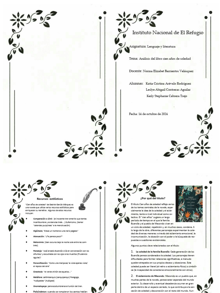 Trabajo de Lenguaje | PDF | Gabriel García Márquez
