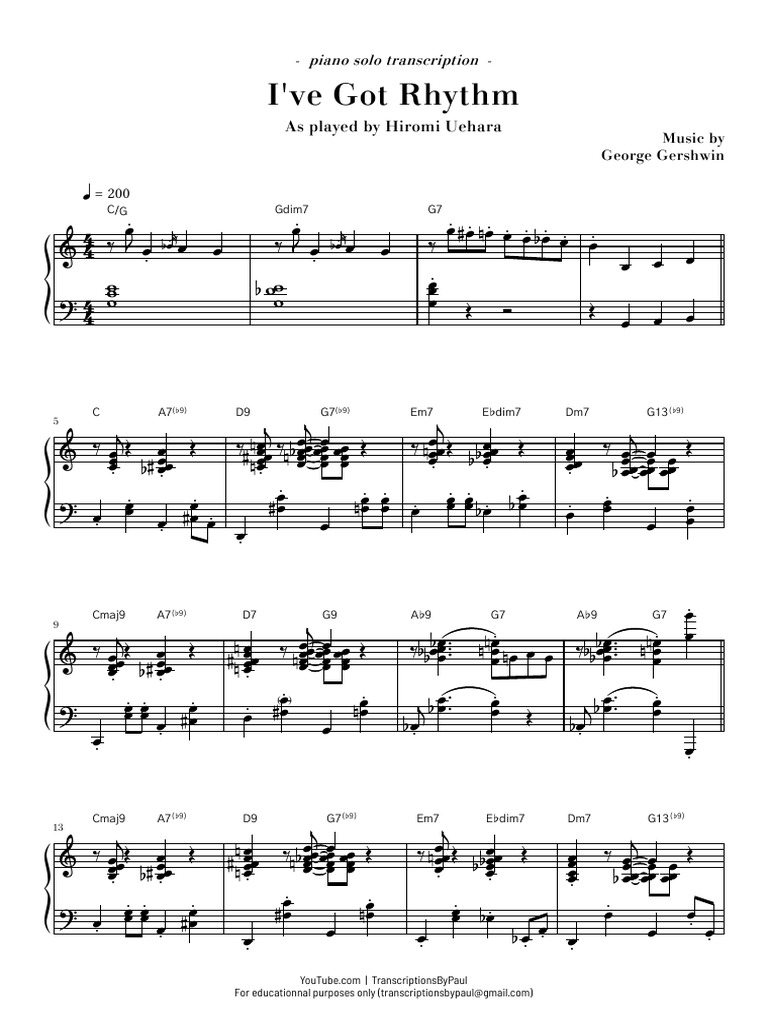 Hiromi Uehara - Ive Got Rhythm | PDF