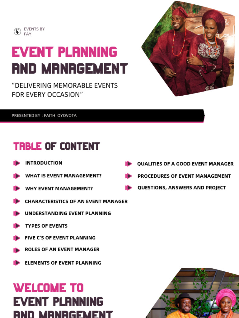 Introduction To Event Planning And Management Pdf Target Audience