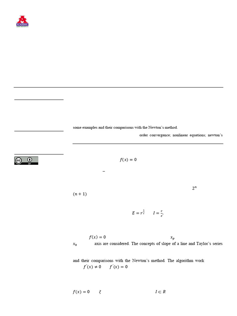 A New Optimal Iterative Algorithm For Solving Nonl | PDF | Mathematics ...